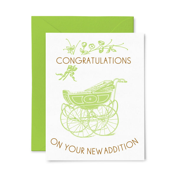 New Addition | Baby | Letterpress Greeting Card – Color Box Wholesale